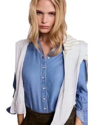 The Shirt By Rochelle Behrens The Denim Shirt Medium Wash