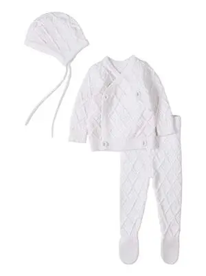 MINIMOI Cotton Knit Baby Outfit - White