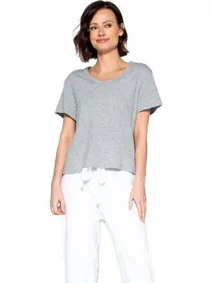 WILT CLOTHING Crewneck Cropped Top - Grey Heather