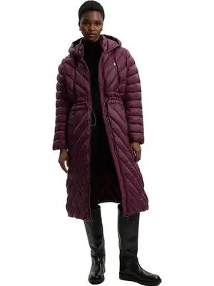 Karen Millen Lightweight Knee-length Packable Coat - Berry
