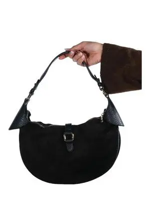 FOREVER & ALWAYS SHOES Bexley Shoulder Bag Black Suede