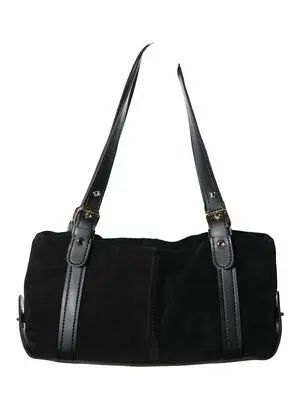 FOREVER & ALWAYS SHOES Nerina Leather Shoulder Bag Black Suede