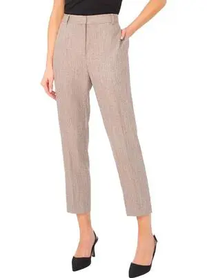 Halogen Easy High Waist Herringbone Crop Pants - Taupe Bisque
