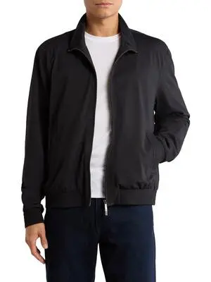 Emporio Armani Seersucker Bomber Jacket - Solid Black