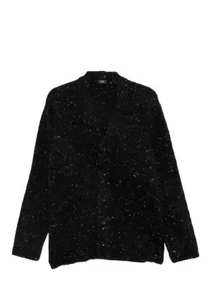 HOSIO Button-up Cardigan - Black