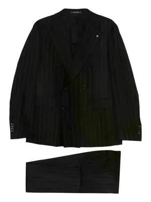 Tagliatore Pinstripe Suit - Black