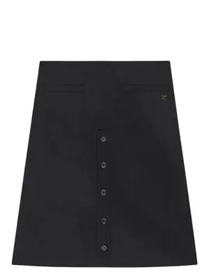 COURREGES Buttoned Midi Skirt - Black