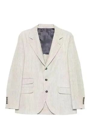 Brunello Cucinelli Stripe-pattern Blazer - Neutrals