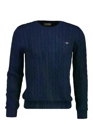Gant Cable-knit Crew-neck Sweater - Blue