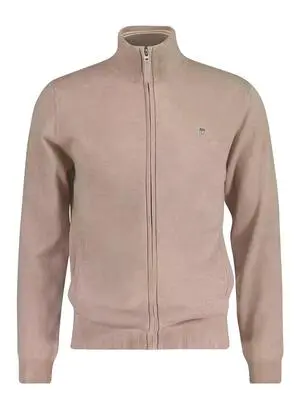 Gant Zip Lambswool Cardigan - Neutrals