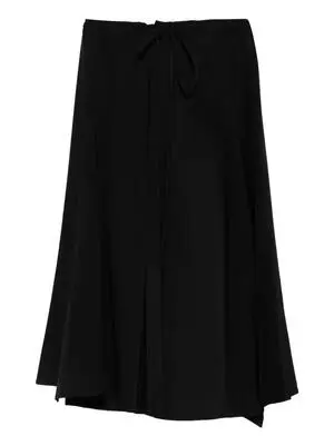 Yohji Yamamoto Tie-fastening Flared Skirt - Black