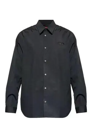 DIESEL S-simply-gsbh Logo-embroidered Shirt - Black