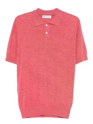 Brunello Cucinelli Ribbed-hem Polo Shirt - Red