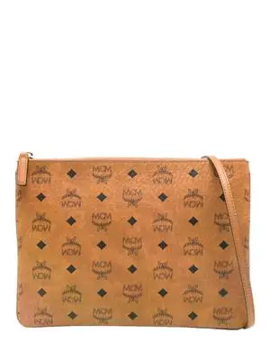 Mcm Logo-pattern Clutch - Brown