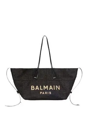 Balmain Logo-embroidered Tote Bag - Black