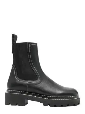 POEVE Maxie Contrast-stitch Boots - Black