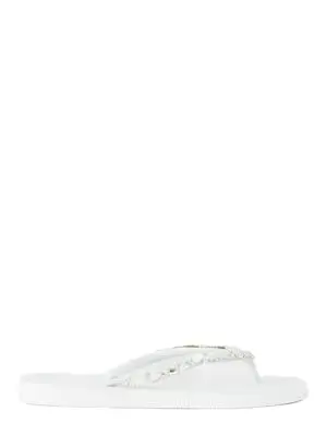Mystique Crystal-embellished Flip-flops - White