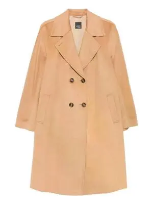 Marina Rinaldi Buttoned Wool Coat - Neutrals