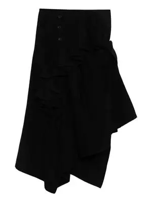 Yohji Yamamoto Ruffled Skirt - Black