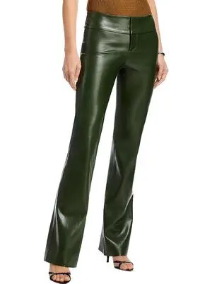 Alice + Olivia Faux Leather Pants - Dark Olive