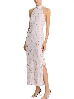 ROTATE BY BIRGER CHRISTENSEN Floral Beaded Maxi Dress