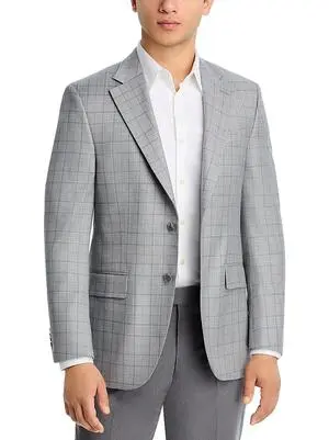 Peter Millar Flynn Plaid Wool Sportcoat - Light Grey