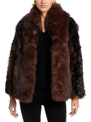 Love Token Faux Fur Jacket - Brown