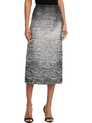 Oscar De La Renta Ombre Boucle Jacquard Pencil Skirt - Black/ivory