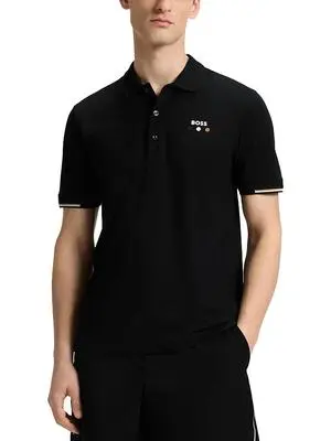 BOSS Paddy Open Polo Shirt - Black