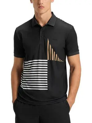 BOSS Paddy Striped Polo - Black