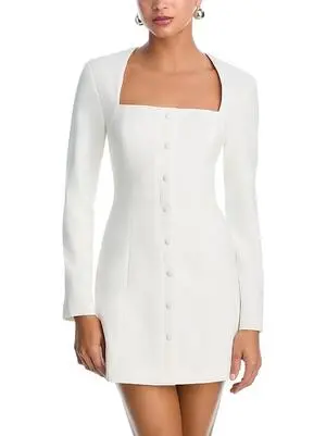 French Connection Whisper Square Neck Mini Dress - Summer White