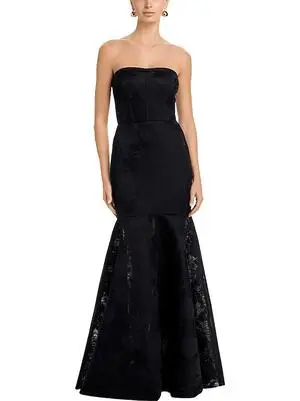 Black Halo Kristy Strapless Gown - Black