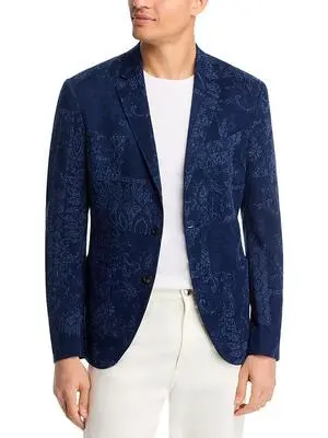 Etro Bandana Print Jersey Sport Coat - Navy