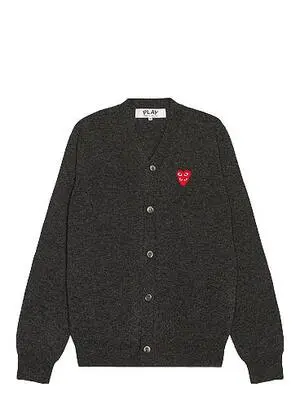 Play Comme Des Garcon Wool Cardigan - Grey