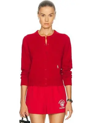 SPORTY & RICH Cashmere Cardigan - Ruby