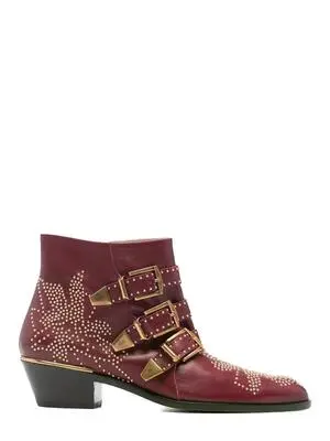 Chloé Susanna Studded-embellished Boots - Red