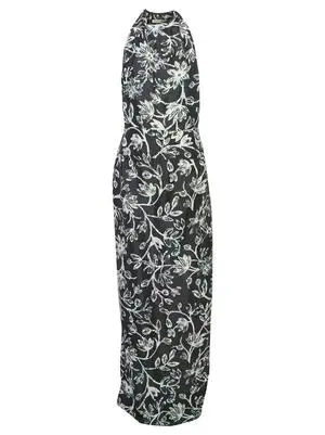 Balenciaga 2024 Floral Silk-crepe Dress - Blue