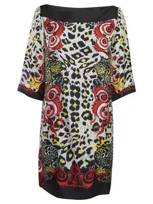 Versace Leopard-print Silk Dress - White