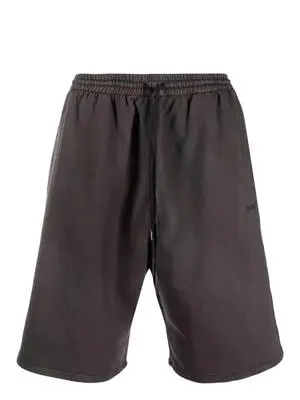 Off-White Diag-stripe Cotton Shorts - Grey