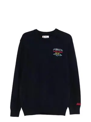 MC2 SAINT BARTH Embroidery Crewneck Ski Top - Blue