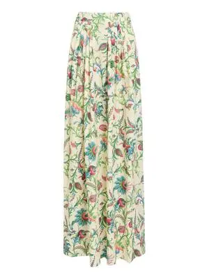 Etro Floral-print Cotton-poplin Maxi Skirt - Multicoloured 1