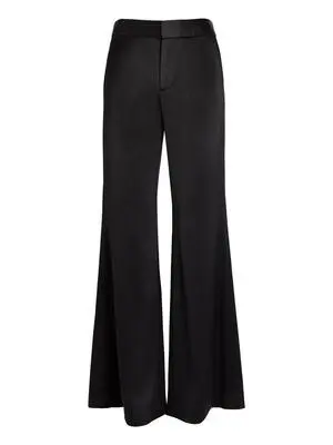 Alice + Olivia Shane Wide-leg Satin Trousers - Black