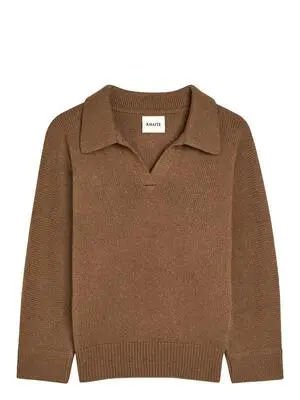 Khaite Herve Cashmere Polo Jumper - Camel