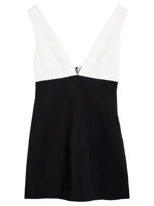 ALICE + OLIVIA Plunge V-Neck Mini Dress