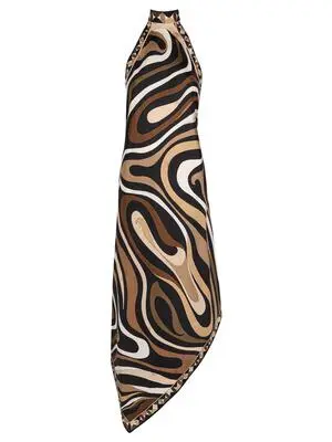 EMILIO PUCCI Halterneck Printed Silk Midi Dress