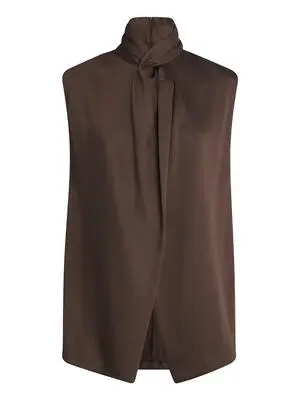 Camilla And Marc Satin Sleeveless Top - Brown