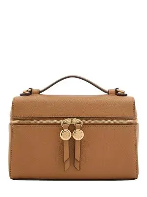 Tory Burch Romy Grained Leather Top Handle Bag - Tan