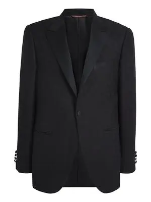 Canali Wool-silk Tuxedo Jacket - Black