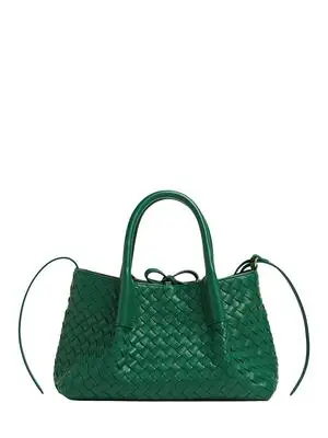 BOTTEGA VENETA Leather Intrecciato Pinacoteca Top-Handle Bag