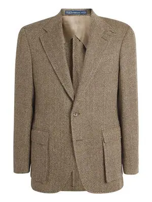 Polo Ralph Lauren Linen-blend Tailored Herringbone Blazer - Ivory